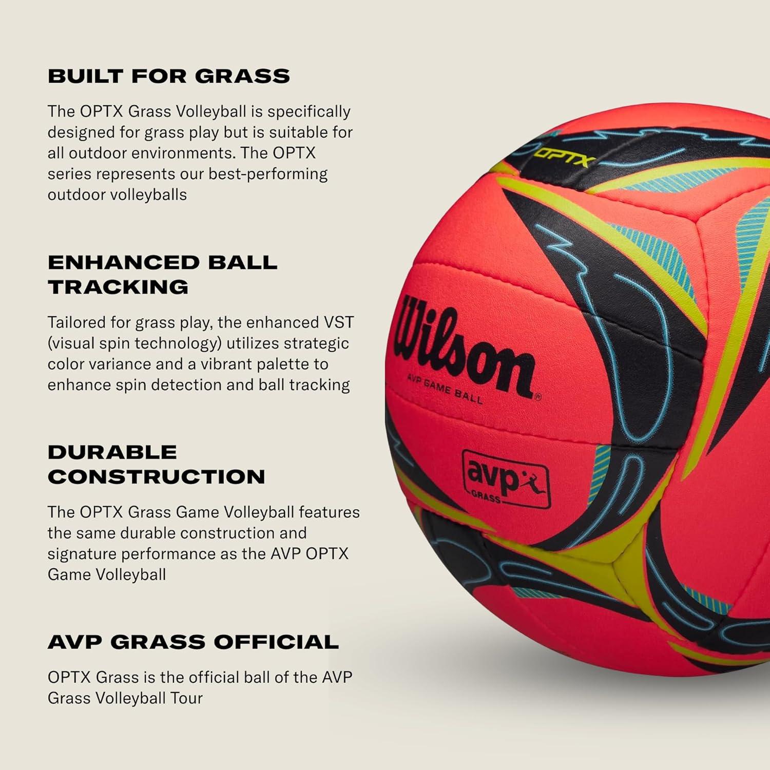 Wilson AVP Game Volleyballs – Official Size(AVP OPTX Grass Volleyball ...